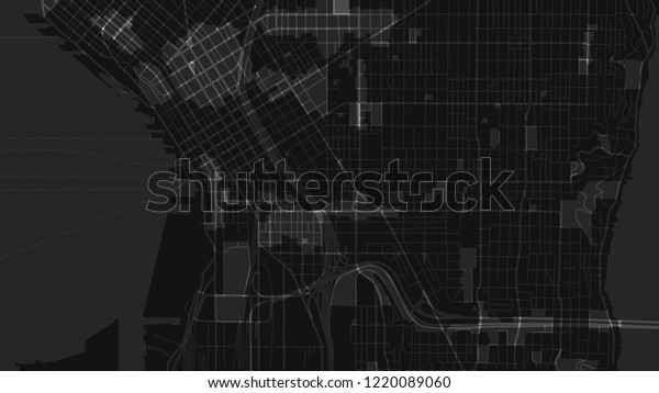 Black Light Map City Seattle Stock Vector (Royalty Free) 1220089060 ...