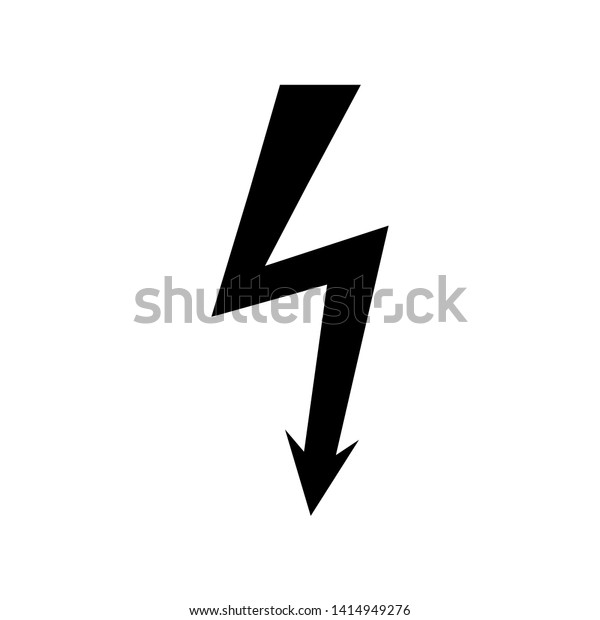 Black Lightning Electric Arrow Symbol: vector de stock (libre de ...