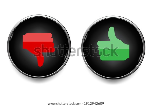 Black Like Dislike Buttons On White Stock Vector (Royalty Free ...