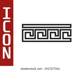Black Line Ancient Greek Pattern Icon Stock Vector (Royalty Free ...