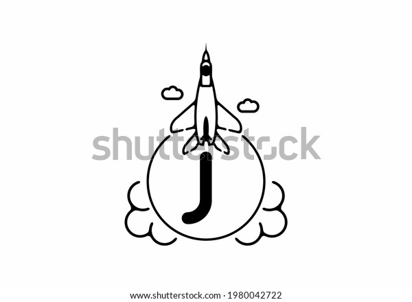 Black Line Art J Initial Letter Stock Vector (Royalty Free) 1980042722