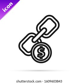 Black Line Chain Link Coin Icon Stock Vector (Royalty Free) 1609603843 ...