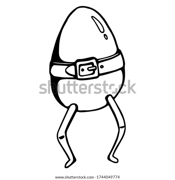 Black Line Egg Legs Vector Illustration Stock Vector (Royalty Free ...