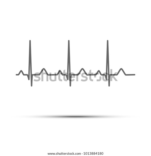 Black Line Heart Rate Isolated On Stock Vector (Royalty Free) 1013884180