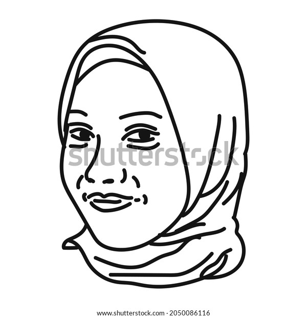 Black Line Human Face Drawing Stock Vector (Royalty Free) 2050086116 ...