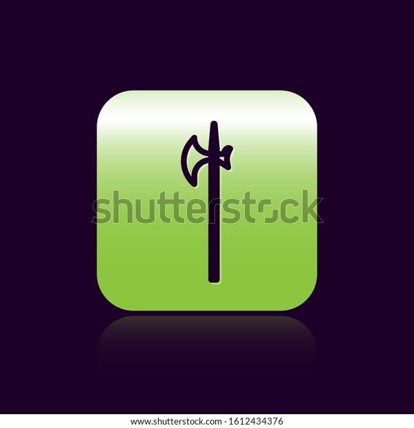 Black Line Medieval Halberd Icon Isolated Stock Vector (Royalty Free ...