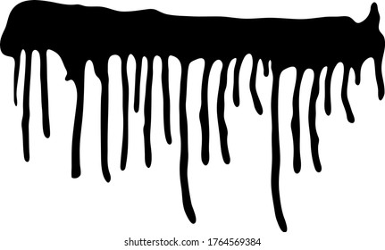 Black Line Paint Drips Flows Down Stock Vector (Royalty Free ...