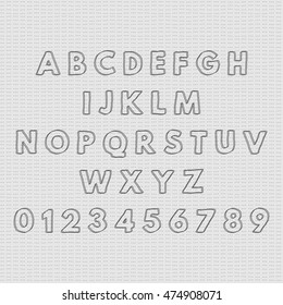 Black Linear Alphabet Numbers Stock Vector (Royalty Free) 474908071 ...