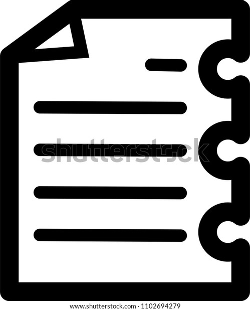 Black Lined Paper Icon Stock Vector (Royalty Free) 1102694279 ...