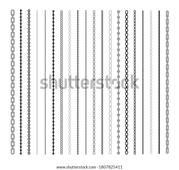 Black Lines Chain Flat Illustration Set Stock Vector (Royalty Free ...