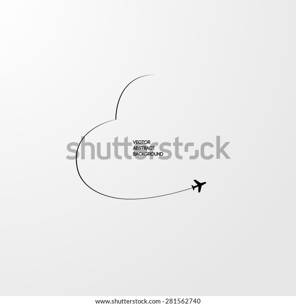 Black Lines Sky Path Airplane Flight Stock Vector (Royalty Free ...