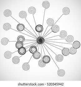 Black Lines Spirals Abstract Spirals Flat Stock Vector (Royalty Free ...