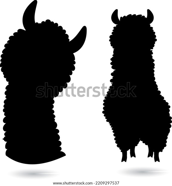 Black Llama Vector Silhouettes Stock Vector (Royalty Free) 2209297537 ...