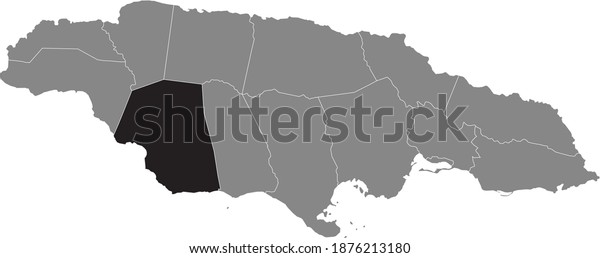 Black Location Map Jamaican Saint Elizabeth Stock Vector (Royalty Free ...