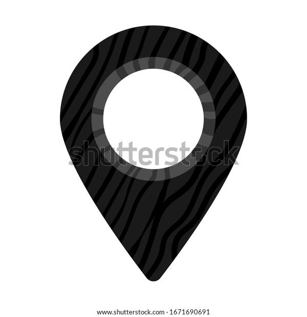 Black Location Pin Isolated On White Stock Vector (Royalty Free ...