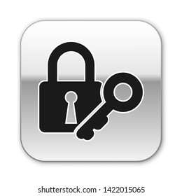 Black Lock Key Icon Isolated On Stock Vector (Royalty Free) 1422015065 ...