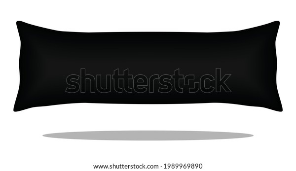 Black Long Body Pillow Template Vector Stock Vector (Royalty Free ...