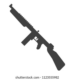 Black Machine Gun On White Background Stock Vector (Royalty Free ...