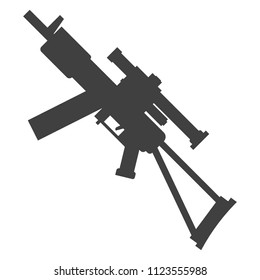 Black Machine Gun On White Background Stock Vector (Royalty Free ...