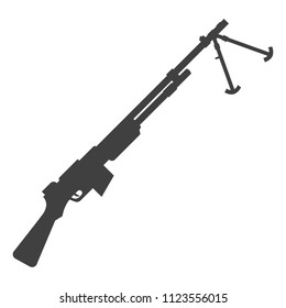 Black Machine Gun On White Background Stock Vector (Royalty Free ...