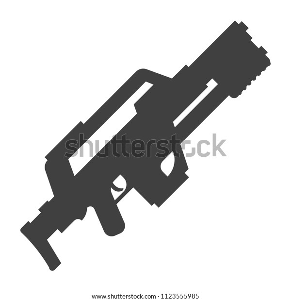 Black Machine Gun On White Background Stock Vector (Royalty Free ...