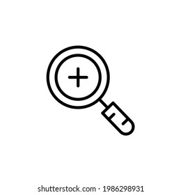 Black Magnifier Plus Sign Isolated On Stock Vector (Royalty Free ...