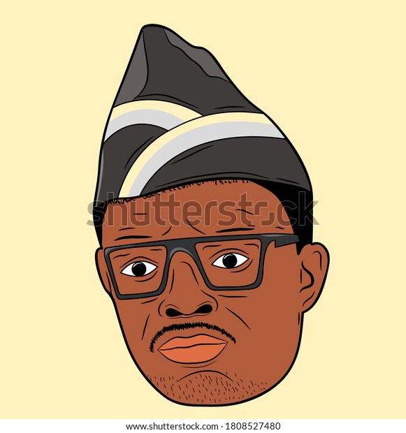 Black Man Long Black White Cap Stock Vector (Royalty Free) 1808527480 ...