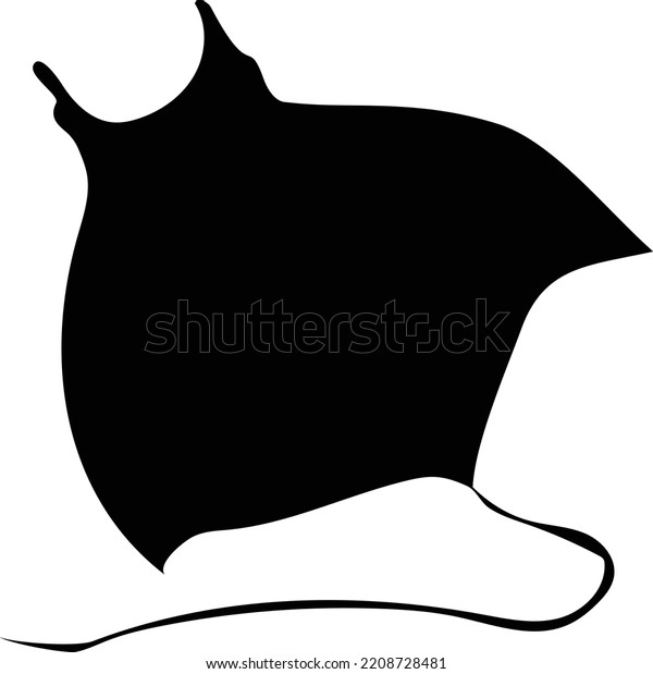 Black Manta Ray Silhouette Vector Logo Stock Vector (Royalty Free ...