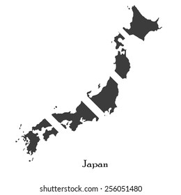 Detailed Vector Map Japan Divided On: เวกเตอร์สต็อก (ปลอดค่าลิขสิทธิ์ ...