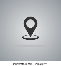 Black Map Marker Icon Lens Flare Stock Vector (Royalty Free) 1487331944 ...