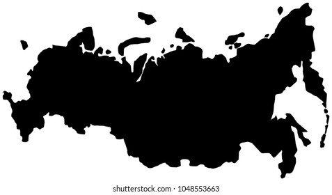 Black Map Russia Stock Vector (Royalty Free) 1048553663