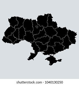 Black Map Ukraine Stock Vector (Royalty Free) 1040130250 | Shutterstock