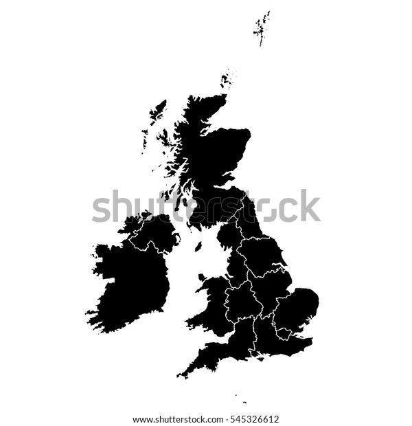 Black Map United Kingdom Stock Vector (Royalty Free) 545326612 ...