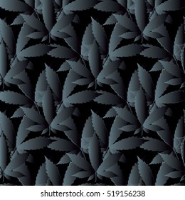 Black Marijuana Leaves Seamless Pattern Modern Stock Vector (Royalty ...