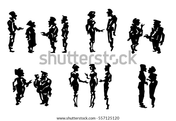 Black Marker Characters Full Human Figures Stock Vector (Royalty Free ...