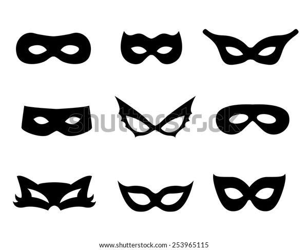 흰색 배경에 분리된 검정 마스크 셰이프 스톡 벡터(로열티 프리) 253965115 | Shutterstock