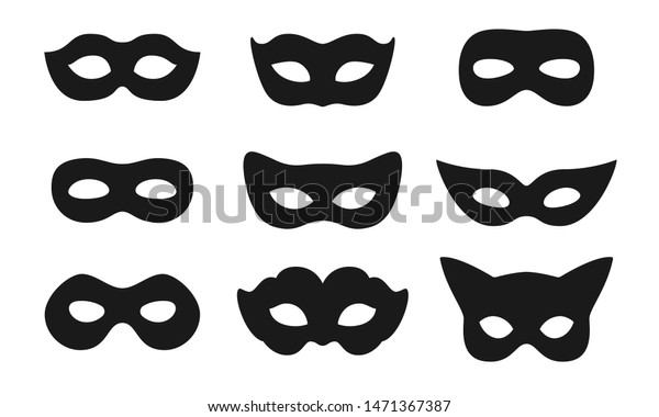 Colección de iconos vectoriales de máscara: vector de stock (libre de ...