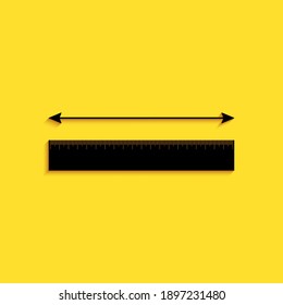 Black Measuring Height Length Icon Isolated Stock Vector (Royalty Free ...