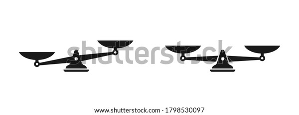 Stock vektor „Black Mechanical Scales Balance Icon Set“ (bez autorských ...