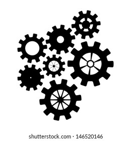 Black Mechanisms On White Background: เวกเตอร์สต็อก (ปลอดค่าลิขสิทธิ์ ...