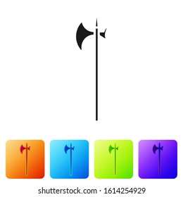 Black Medieval Halberd Icon Isolated On Stock Vector (Royalty Free ...
