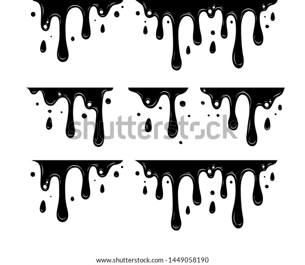 Black Melting Paint Abstract Liquid Vector Stock Vector (Royalty Free ...