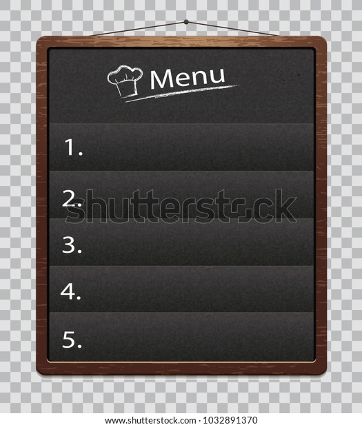 Black Menu Boards Isolated On Transparent Stock Vector (Royalty Free ...