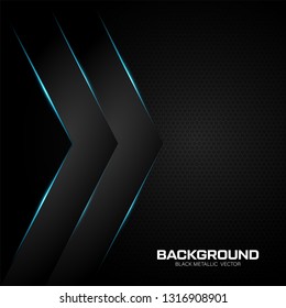Black Metallic Background Blue Shiny Stock Vector (Royalty Free ...
