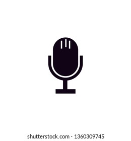 Black Microphone Icon White Background Stock Vector (Royalty Free ...