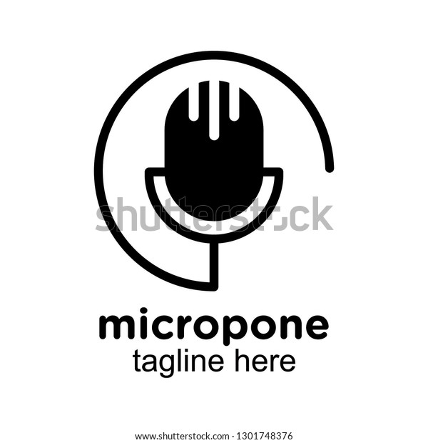 Black Microphone Logo Icon Clip Art Stock Vector (Royalty Free ...