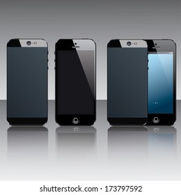 Black Mobile Phones Stock Vector (Royalty Free) 173797592 | Shutterstock