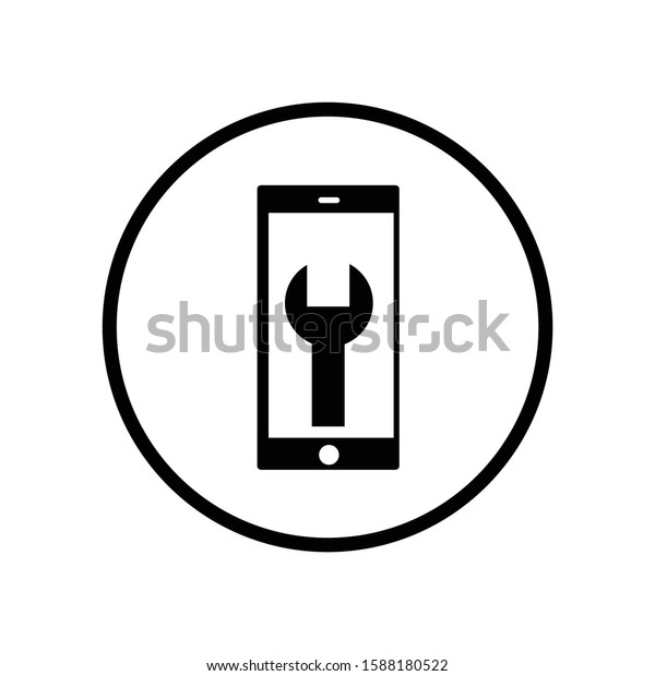 Black Modern Handphone Services Icon Stock Vector (Royalty Free ...