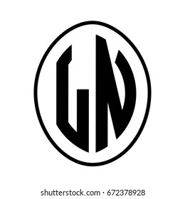 Black Monogram Curved Oval Shape Initial Stock Vector (Royalty Free ...