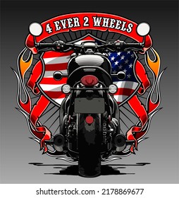 Black Motorcycle Rear View Vector Template Stock Vector (Royalty Free ...